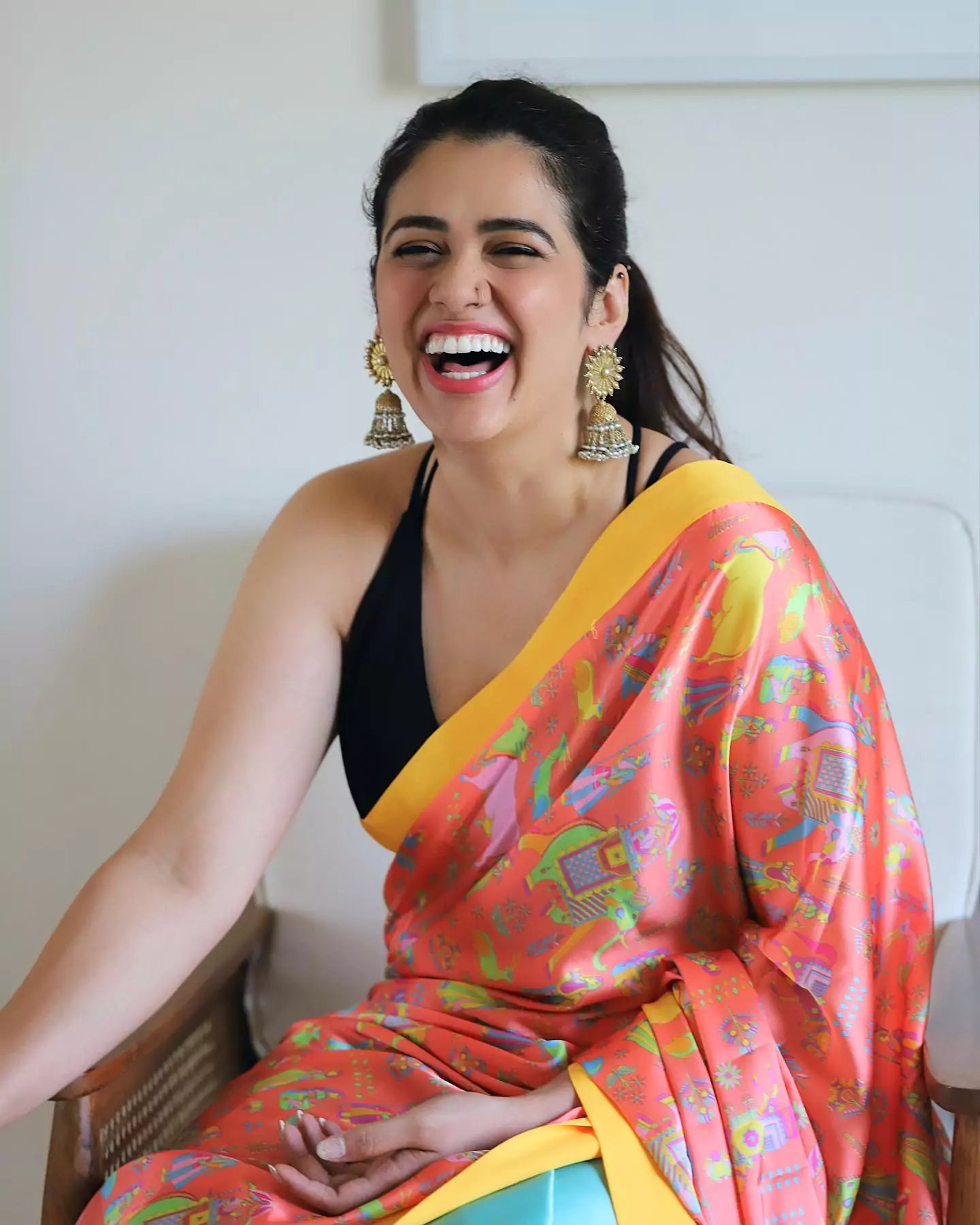 Girija Oak Godbole in Quirk Print Sarees | Stylish Sarees of 2022