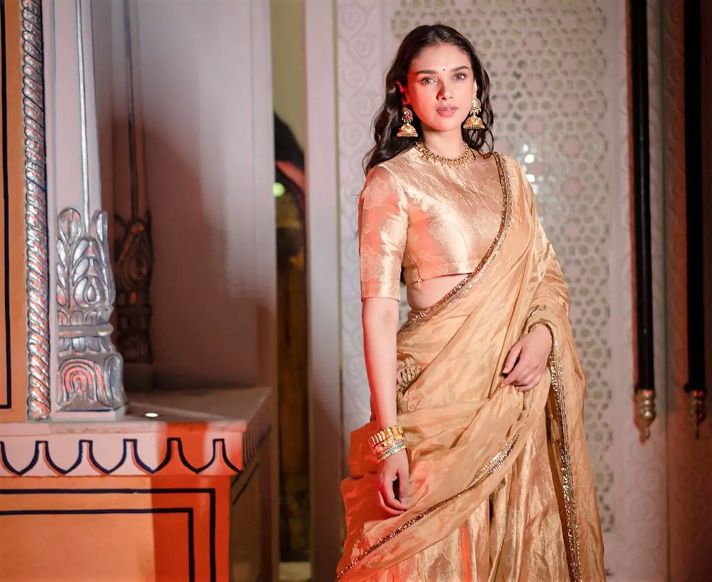 Aditi Rao Hydari's Golden Saree Look Stuns Fans and Celebs...