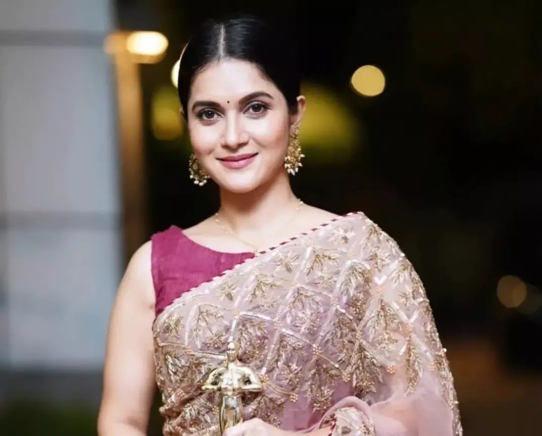 Rafiath Rashid Mithila Stuns in Blush Pink Saree at Bangladesh...