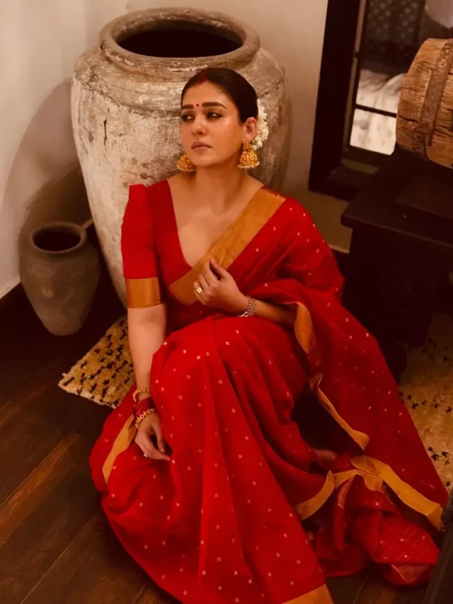 15 Timeless Poses of Nayanthara in a Red Saree: A Celebration of ...