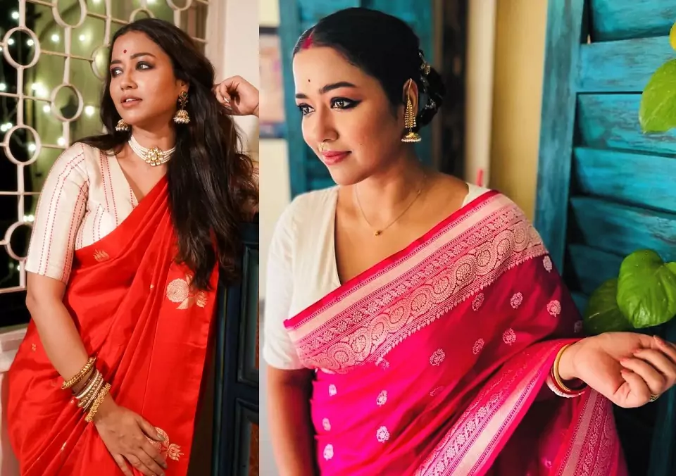 Two Gorgeous Banarasi Saree Looks by Sohini Sarkar to...
